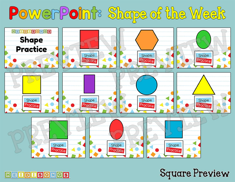 Shape of the Week Focus Wall Set for PowerPoint - Heidi Songs | Heidi Songs