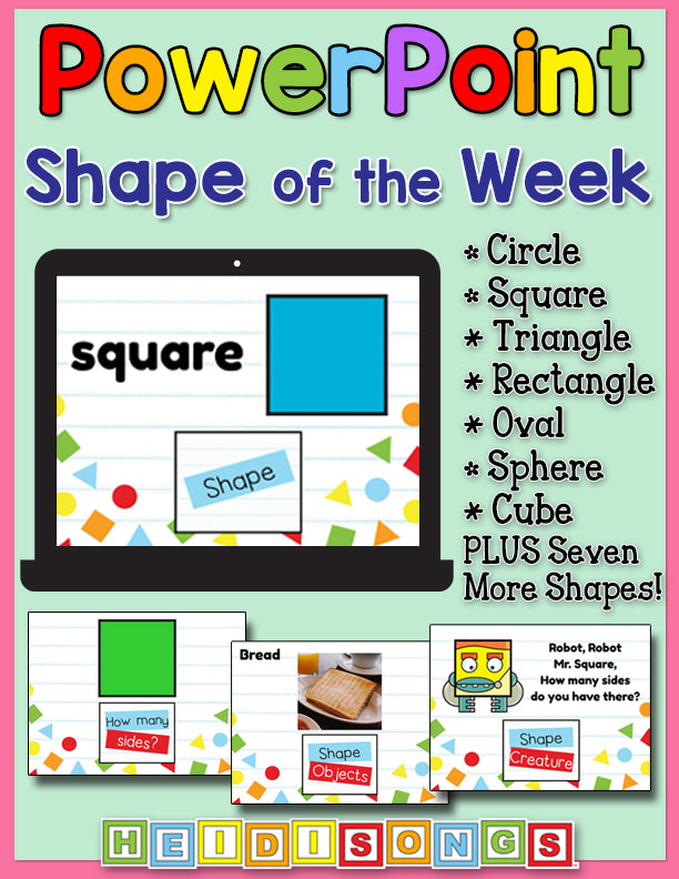 Shape of the Week Focus Wall Set for PowerPoint - Heidi Songs | Heidi Songs